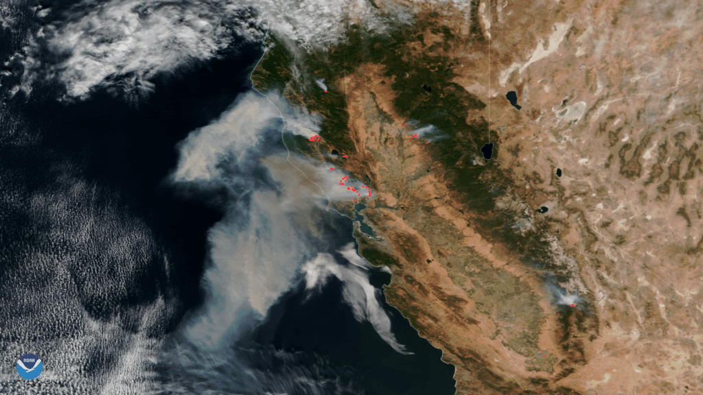 Stunning Satellite Images of the California Wildfires - Via Satellite